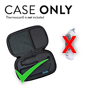 TUDIA EVA Case Compatible with Braun Digital Baby Ear Thermometer ThermoScan5 IRT6500 / ThermoScan7 IRT6520CA , Hard Travel Storage Protective Case [CASE ONLY, Device NOT Included]