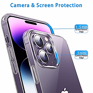 JJGoo Compatible with iPhone 14 Pro Max Case Clear, Soft Shockproof Protective Slim Thin Bumper Cover Transparent Phone Cases