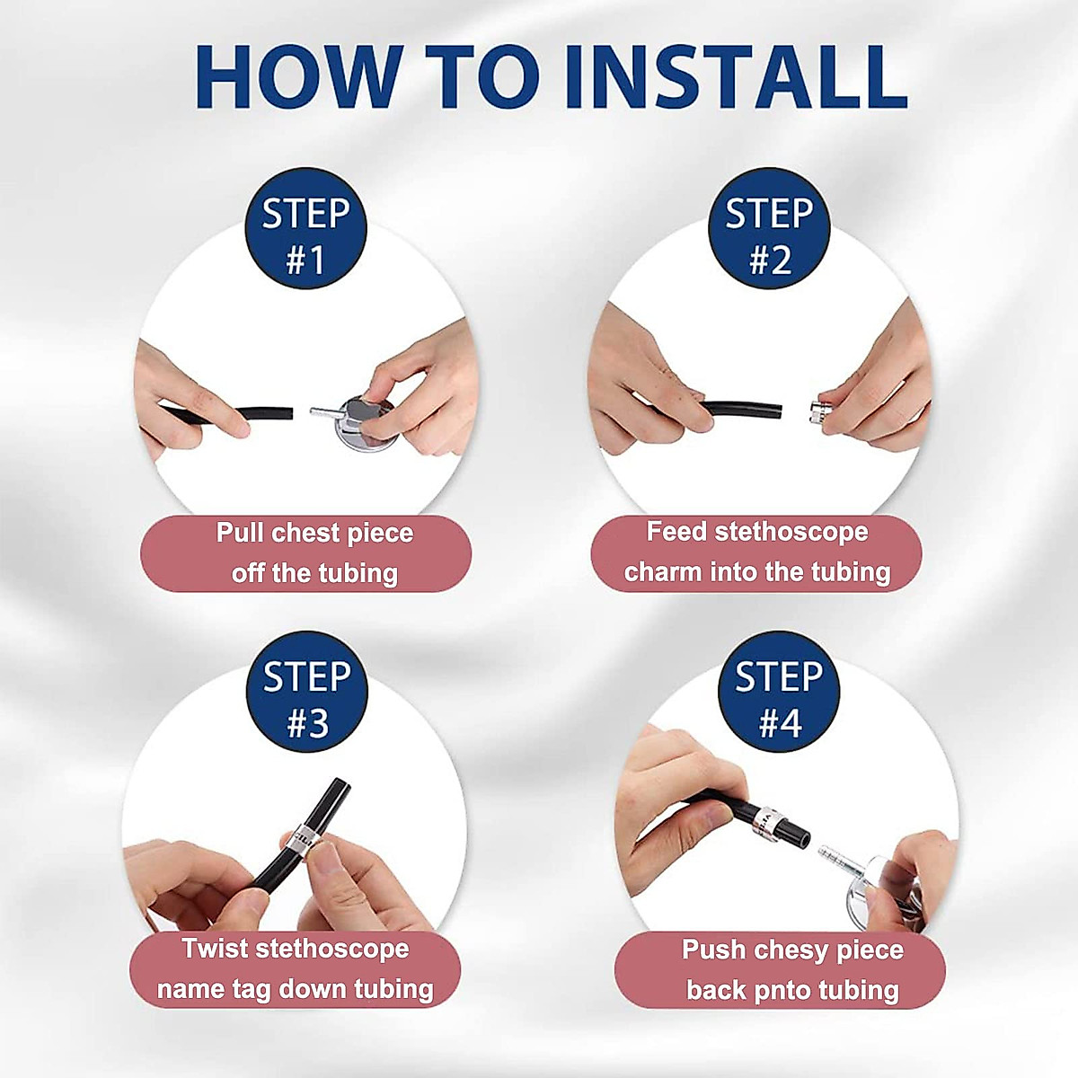 Stethoscope Name Tag Personalized Custom Stethoscope Engraved Name Charm with ID Tag, Nurses Week Gift for Nurse Doctor Medical Vet(Style7)