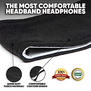 CozyPhones Sleep Headphones - Over Ear Headphones from Ultra Thin Cool Mesh Wired for Side Sleepers, Meditation, Running, Laptop, and Phone - Black Lycra