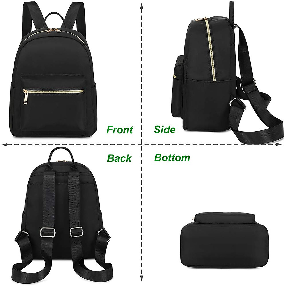 Mini Backpack Girls Womens Fashion Small Backpack Purse Mini Bookbag for Teens Adult Kids School Travel Daypack Black