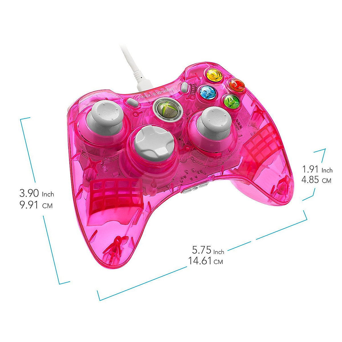 PDP Rock Candy Wired Controller for Xbox 360, Pink Palooza