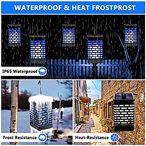 EUBSWA Solar Lantern, Solar Flame Lights Outdoor, Permanent On All Night, 2 Pack Waterproof Solar Lantern Outdoor Hanging Lanterns for Patio Garden Deck Yard and Party Decorative New