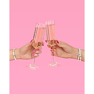 xo, Fetti Bachelorette Party Drink Markers - 8 count | Friendship Bracelet Bride, Engaged Era, Bridesmaid Favor, Bridal Party Accessory, Pearl Bead Party Drink Supplies