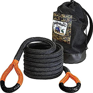 Bubba Rope BIG BUBBA 30-FOOT Model 176720ORG Off-Road Power Stretch Kinetic Kit 1-1/4" x 30' ft. Recovery Rope With Breaking Strength of 52300 Lb. In Orange / Black Color, Accessory Ideal for Recovery and Towing Stuck Vehicles