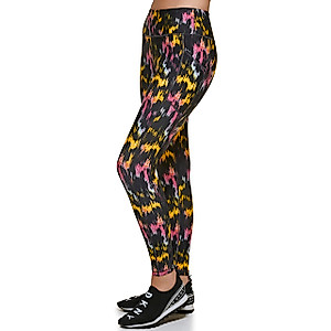 DKNY Women's Tight Printed High Waist Performance Leggings, Currant Light Trace, X-Large