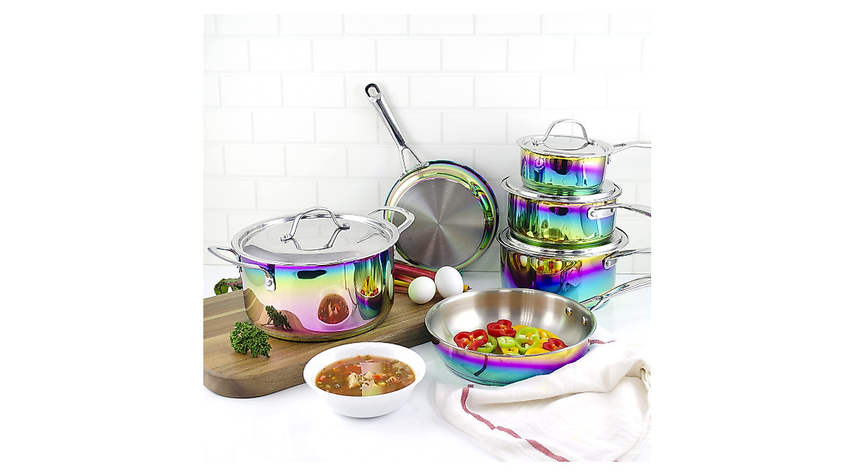 Magical Rainbow Cookware Set - 10 Piece Stainless Steel