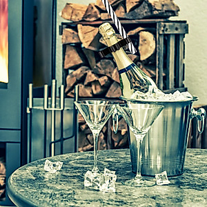 20 Pieces Three Holes Champagne Bottle Sparkler, Champagne Bottle Clips, Double Holder for Bottle Service, for Kitchen Party Table Top