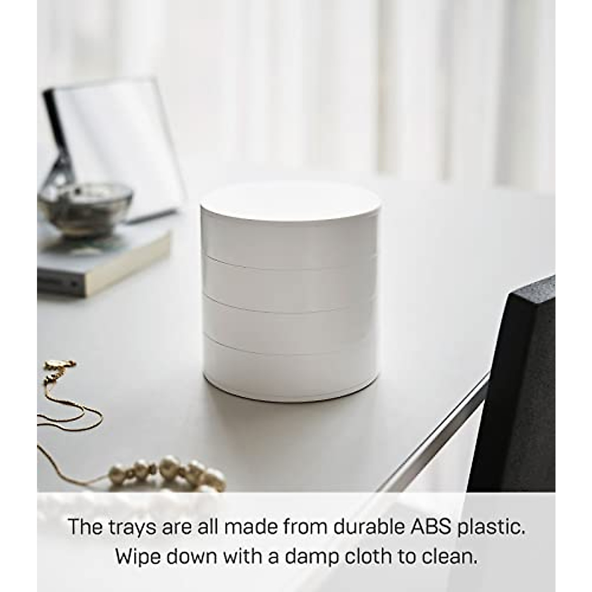 YAMAZAKI home Tower 4-Tiered Accessory Tray White