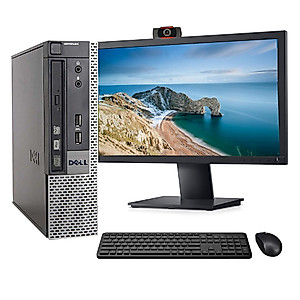 Dell OptiPlex 7010 USFF Computer Desktop PC, Intel i5 3.2GHz, 8GB Ram, 250GB Hard Drive, WiFi & Bluetooth, Wireless Keyboard and Mouse, 24 Inch FHD Monitor, Webcam, Windows 10 (Renewed)