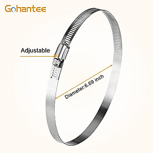 gohantee Heat Powered Stove Fan Hanging on Chimney Fireplace Fan 5 Blades Silent Operation for Wood Log Burner Fireplace Eco Friendly and Efficient Heat Distribution with Stove Thermometer