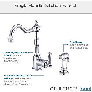 Gerber D401157 Kitchen Faucet, Chrome