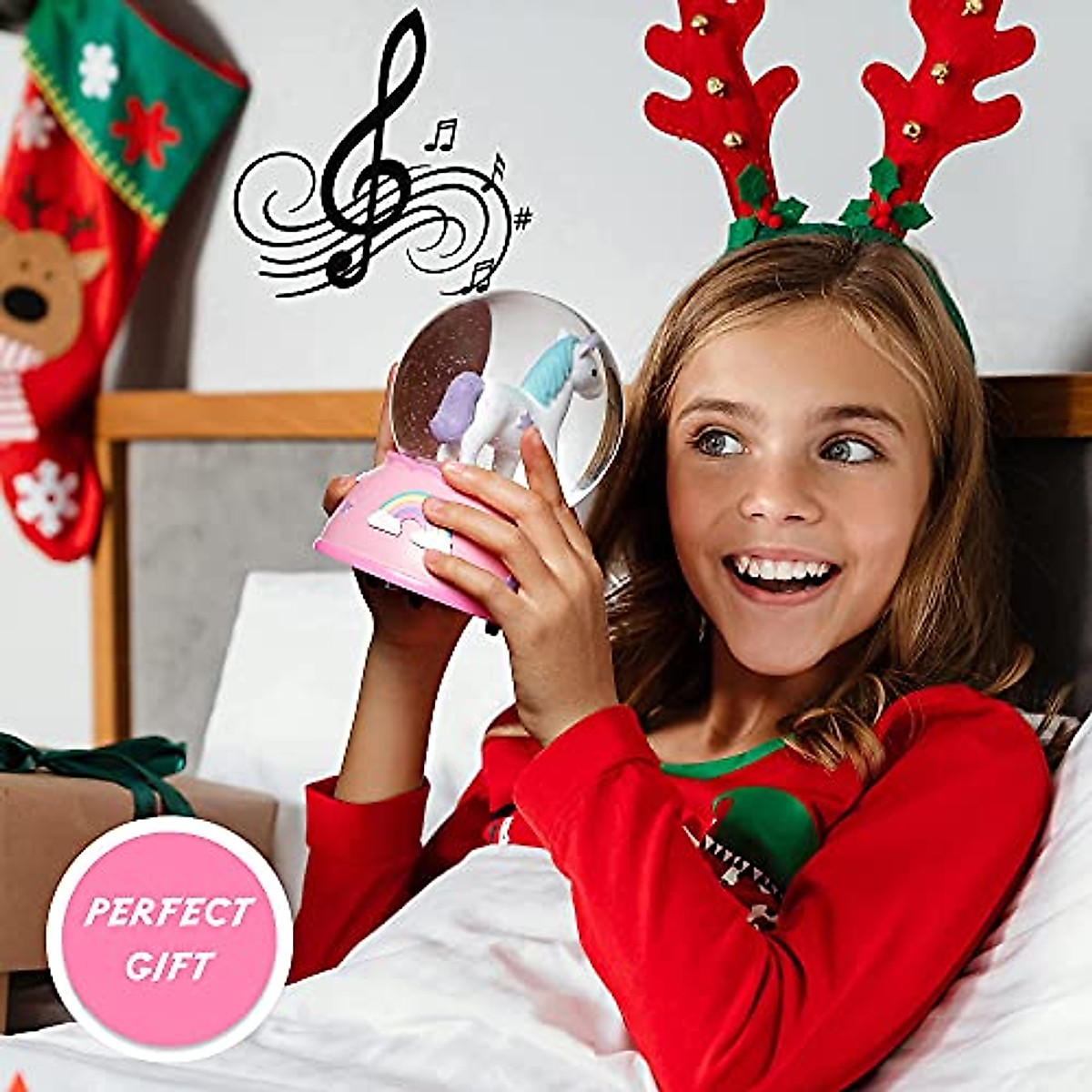 Shatterproof Unicorn Snow Globe for Girls | Musical Snow Globe - Unicorns Gifts for Girls | Unbreakable Snow Globes for Kids - Snowglobe | Granddaughter Gifts from Grandma| Plastic Snow Globe