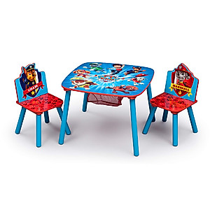 Delta Children Kids Table and Chair Set With Storage (2 Chairs Included) - Ideal for Arts & Crafts, Snack Time, Homeschooling, Homework & More, Nick Jr. PAW Patrol