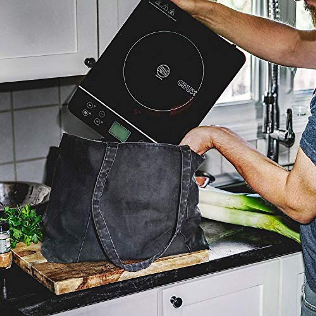 Crux Countertop Induction Burner, Portable Electric Hot Plate, Smart Touch LCD Display, Hassle-Free Temperature Control and Adjustable Timer with Auto Shut Off, Black, one size