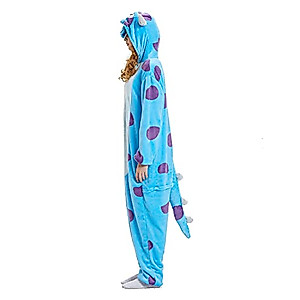 ALITERCY Sulley Sullivan Unisex Adult Pajamas, One Piece Animal Cosplay Costume Halloween/Christmas Winter Home Wear Blue