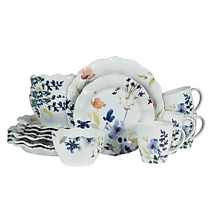 Fitz and Floyd Floral Splash 16-Piece Dinnerware Set, Assorted