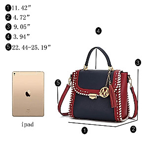 MKF Crossbody Satchel Bags for Women – PU Leather Shoulder Pocketbook Handbag – Lady Top Handle Tote Purse Black