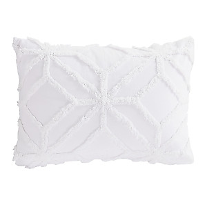 Trina Turk 100% Cotton Tufted Chenille 3-Piece Duvet Set - Full/Queen, White