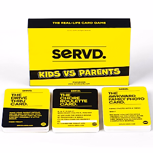 SERVD - Kids Vs Parents - The Hilarious Real-Life Family Card Game | The Ultimate Gift for Christmas, Birthday & Family Fun | Unique Family Strategy Game for Kids, Teens, Parents & Whole Family