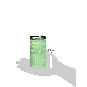 Tablecraft Sugar Shaker with Stainless Steel Top, 3.0625" x 5.75", Green