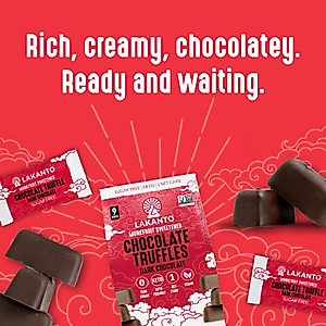 Lakanto Sugar Free Chocolate Truffles - Sweetened with Monk Fruit, Keto Diet Friendly, Vegan, 1 Net Carb, Creamy, Smooth, Delicious (Original - Pack of 1)