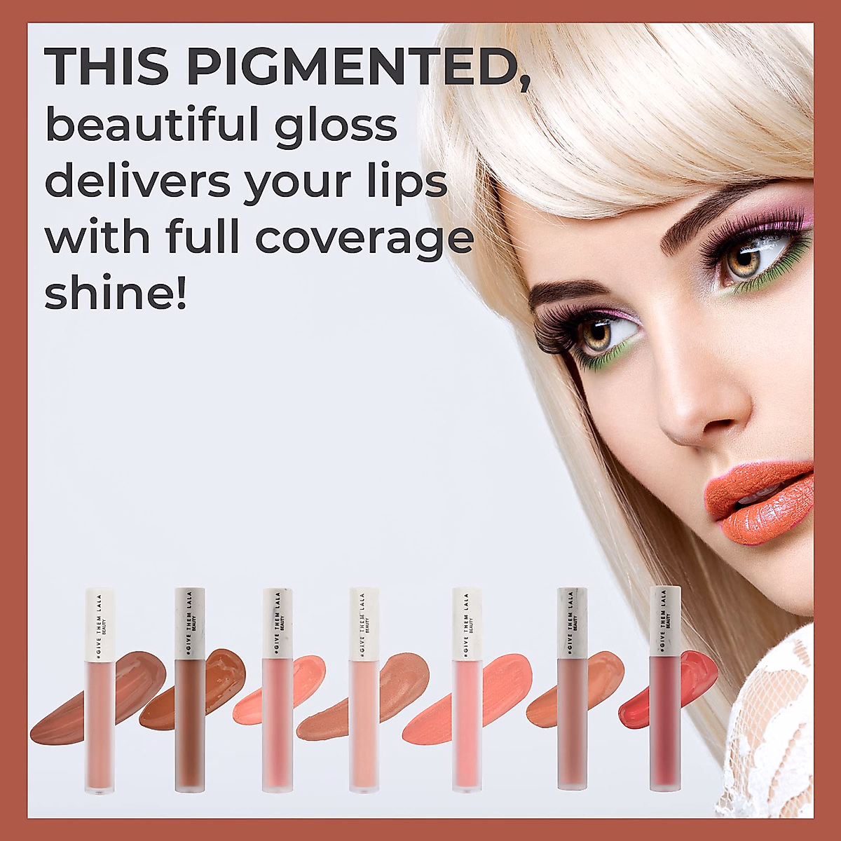 GIVE THEM LALA Lip Gloss - High Shine Tinted Lip Gloss - Full Coverage, Pigmented Hydrogloss Lip Makeup for Women - Lightweight, Long Lasting Lip Color - Cruelty-Free, Non-Sticky Lip Glosses (JAMES)