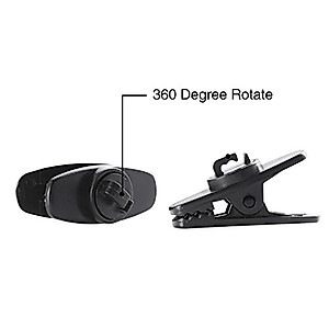 20 Pieces Clips for Earphone Wire 360 Degree Rotate Black Earphone Cable Clothing Clip for Fixing Headphone Wire (1.18 Inches)