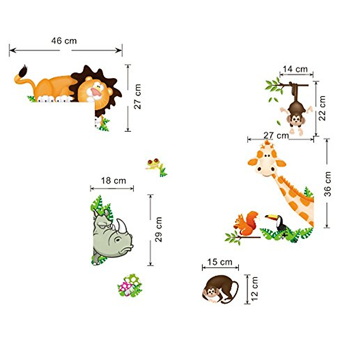 MLM Lovely Giraffe Monkey Rhinoceros Lion Zoo Zoological Ggarden Art Wall Stickers Decal for Nursery Home Decor Children Courtyard Baby Room