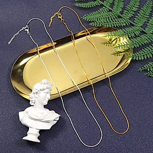 TOAOB 33 Feet Jewelry Making Chains for Necklace 1.2mm Snake Chains Gold Silver Metal Cable Chain Link with Lobster Clasps Cord Ends Jump Rings for Bracelet Jewelry Making