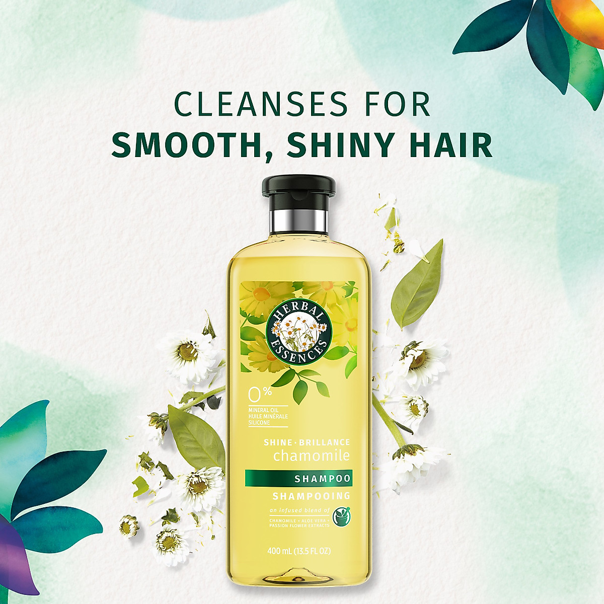 Herbal Essences Shine Collection Shampoo, 33.8 Fluid Ounce, Yellow, chamomile, botanical