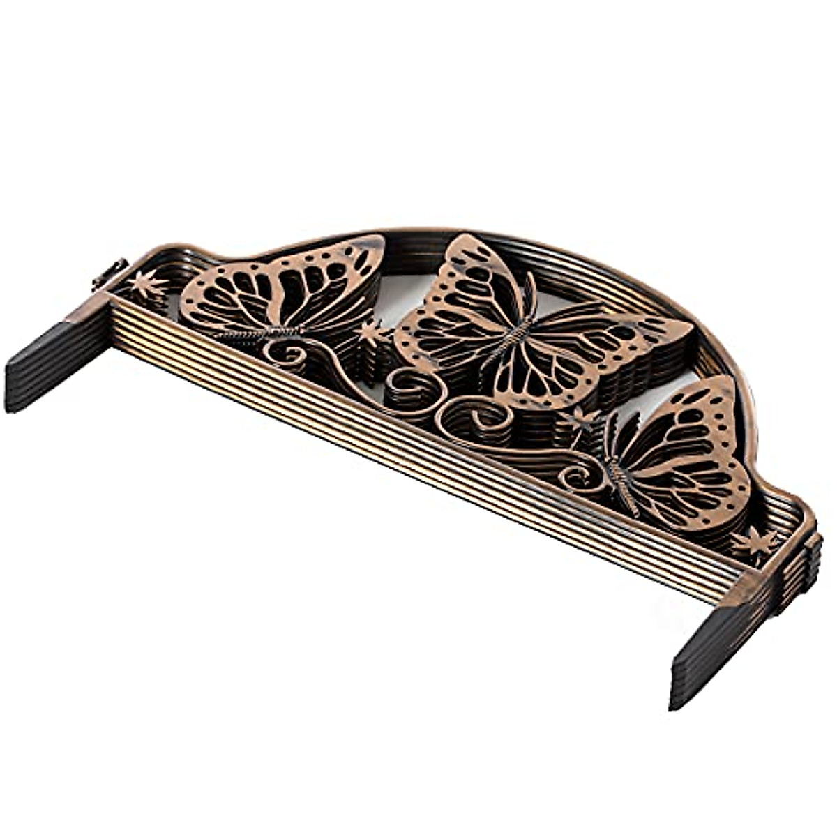 Gardenised QI004110.6 Decorative Butterfly Design Fence Garden Edging Landscape Border Path Panel, Pack of 6, Bronze