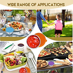 6 Pieces Metal Salad Dressing Containers To Go, Fits in Bento Box for Lunch, 1.7oz Small Condiment Containers with Lids, Premium Silicone, Leakproof Lids for Condiments Snacks Dipping Sauce