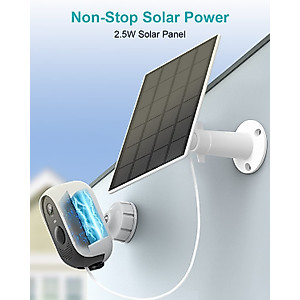 WUUK Certified Solar Panel, Compatible WUUK Rechargeable Outdoor Camera Wireless, Continuous Power Supply, 2.5W Solar Panel for Home Security Camera, IP66 Weatherproof, 360° Adjustable Mount