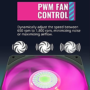 Cooler Master SickleFlow 120 V2 RGB Square Frame Fan, RGB 4-Pin Customizable LEDs, Air Balance Curve Blade, Sealed Bearing, 120mm PWM Control for Computer Case & Liquid Radiator