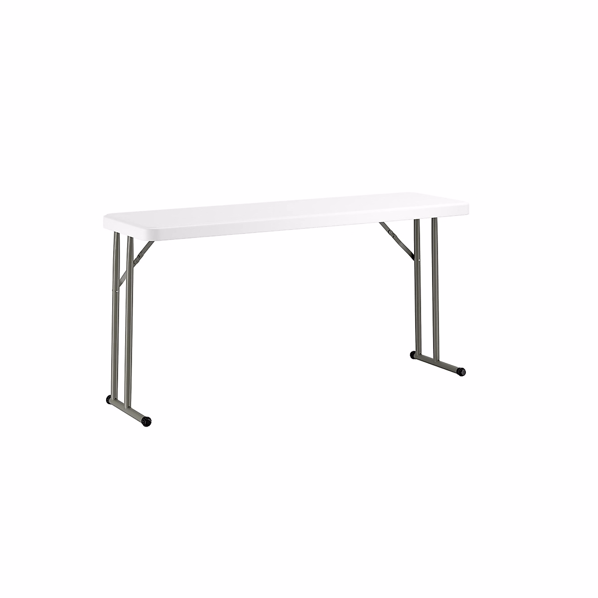 PRO&Family White Rectangle Adjustable Desk Seminar Folding Table Conference Conference Table Plastic Table Banquet Tables Skinny Folding Table (5, 18" x 60")