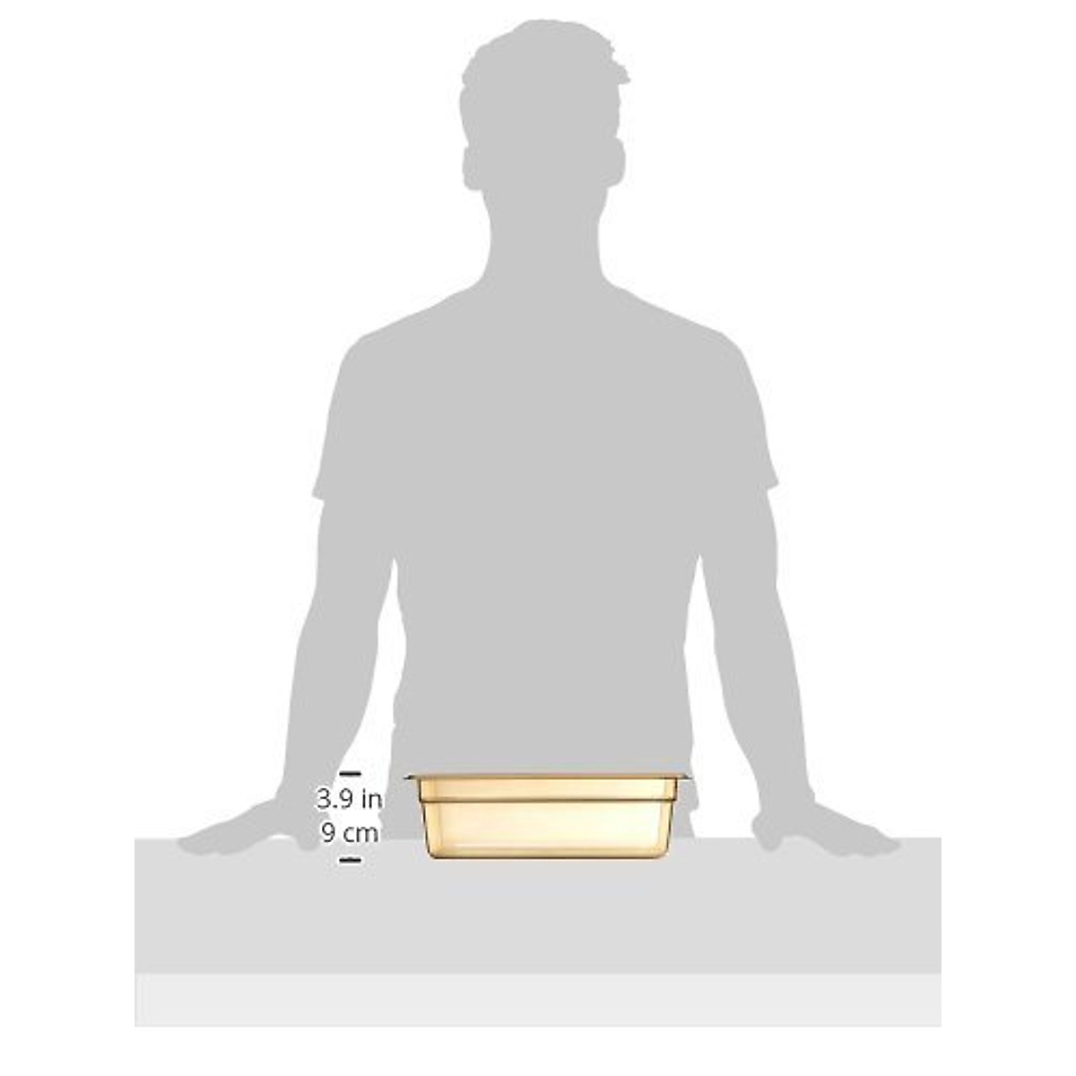 Carlisle FoodService Products 3086113 StorPlus High Heat Food Pan, 4" Deep, Third Size, Amber (Pack of 2)