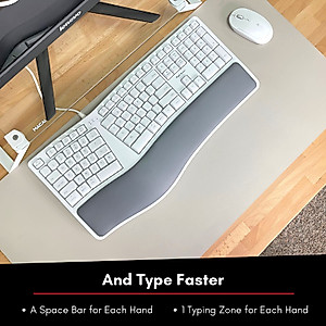 Macally Wired Ergonomic Keyboard for Mac - Comfortable Split Keyboard Mac, Compatible Apple Keyboard with Numeric Keypad - Ergo Keyboard for Mac MacBook Pro/Air iMac