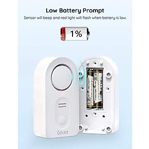 Govee Water Detectors, 100dB Adjustable Audio Alarm Sensor, Sensitive Leak and Drip Alert, for Kitchen Bathroom Basement (Battery Included)