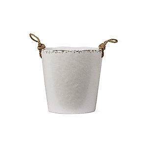 TAG 9.9"x9" Veranda Cracked Glazed Solid Wavy Edge Melamine Plastic Serveware Dinnerware Wine Bucket Dishwasher Safe Indoor Outdoor Ivory 17.1" x 9.9" x .7 Ivory