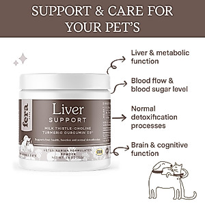 Fera Pet Organics Liver Supplement for Dogs & Cats - Vet Created - Pet Liver & Detox Function – Milk Thistle Supplement - Zinc, Choline & More - 60 Scoops​
