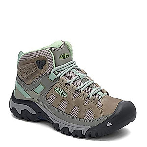 KEEN Women's Targhee Vent Mid Height Breathable Hiking Boots, Fumo/Quiet Green, 9 Medium
