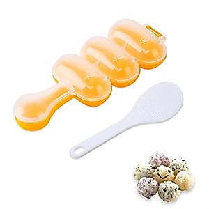 Rice Ball Mold with Spatula - DIY Sticky Rice Molds Large Ball Mold Kitchen Tool Rice Ball Maker Shake with Mini Rice Scoop - Rice Roll Shaker Ball Maker Rice Ball Maker Shake for Kids