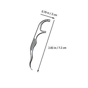 HEMOTON 6pcs Dental Floss Pick Portable Angled Flossers Stainless Steel Toothpicks Outdoor Teeth Cleaning Tools for Travel Teeth Care