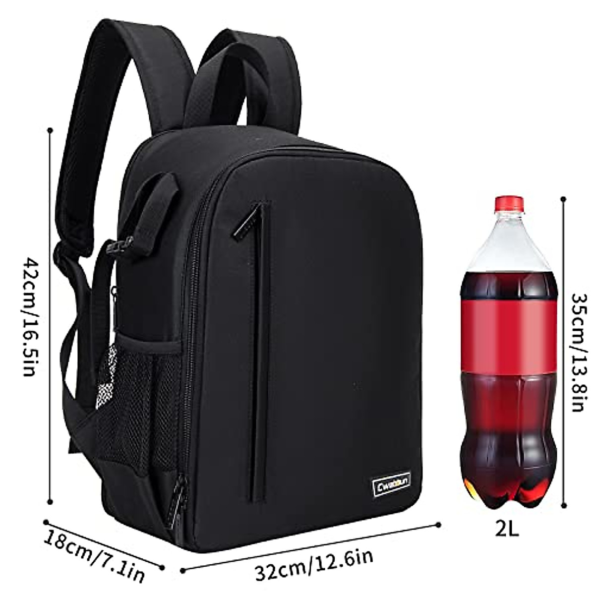 Cwatcun Camera Backpack with Extra Storage, DSLR SLR Water Resistant Camera Bag with 15.6" Laptop Compartment Fits Canon Nikon Sony Camera, Camera Case with Tripod Holder for Women Men Photographer