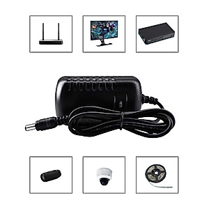 YLYLXIMA 15V 2A Power Supply 15V 2A Adapter, AC 100-240V to DC 15V 2A Wall Charger 5.5mm X 2.5mm US Wall Plug Switching Power for LED Strip, Audio and Video Equipment.