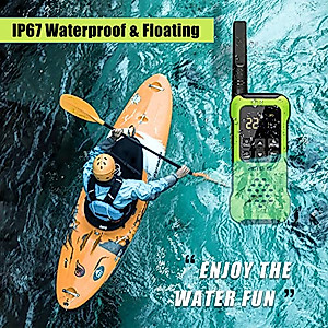 Retevis RT49P Waterproof Walkie Talkies, IP67 Floating 2 Way Radio, NOAA Walkie Talkie, 1200mAh Rechargeable AA Batteries, SOS Flashlight Two Way Radio for Skiing Kayaking 2 Pack