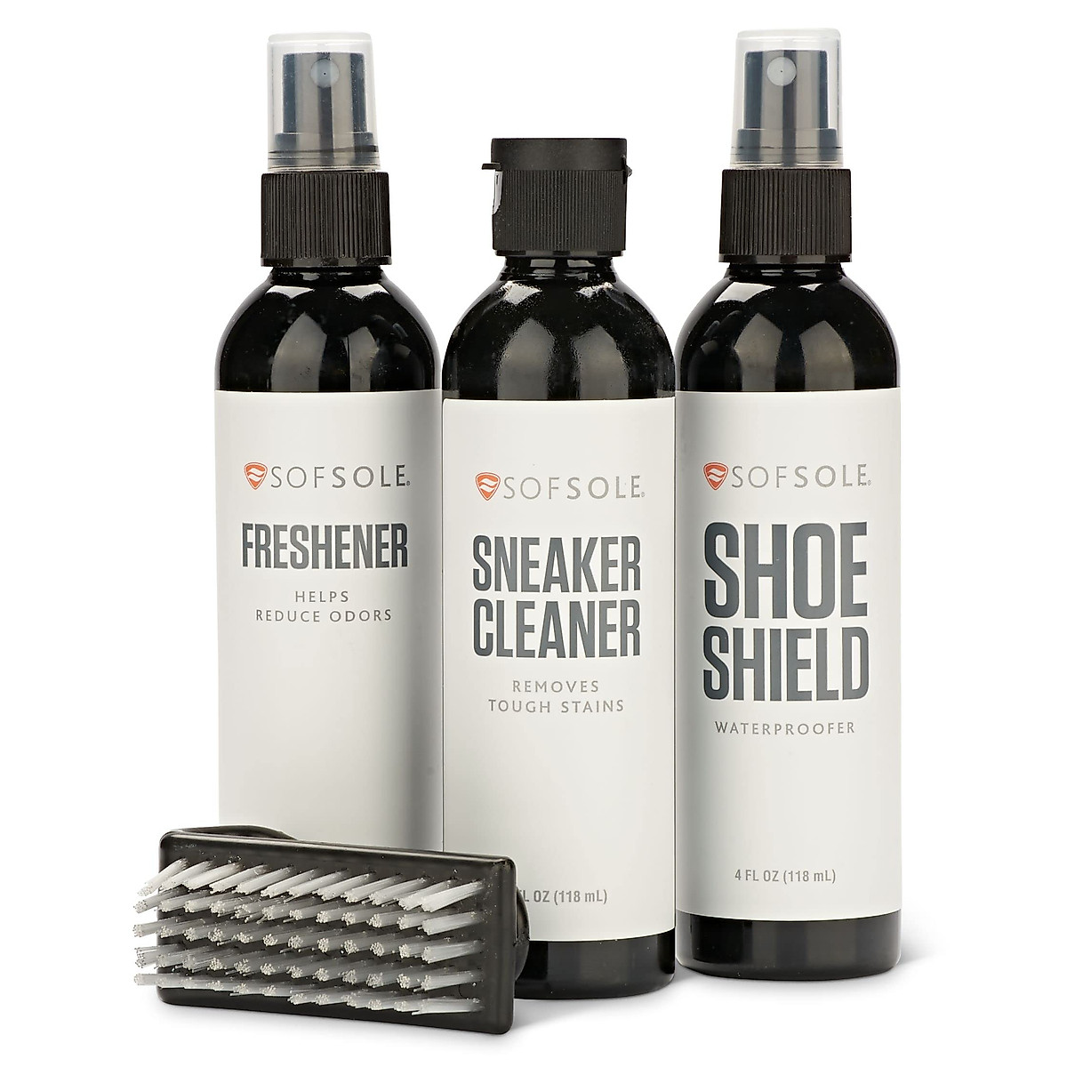 Sof Sole Sneaker Care Kit with Cleaner, Freshener, Shoe Shield and Scrub Brush