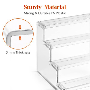 Lifewit 4 Tier Clear Display Risers Stand, 2 Pack Plastic Risers for Display, Plastic Organizers for Figures, Cupcake, Perfume, Dessert, Desktop Display Stand for Organize and Decoration