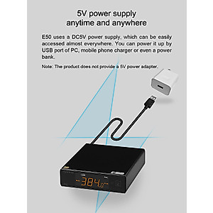 Topping E50 Mini HiFi DAC ES9068AS DSD512 PCM768kHz USB DAC USB/Coax/Opt Inputs RCA/TRS Outputs Decoder for Home Theater Game Music Black